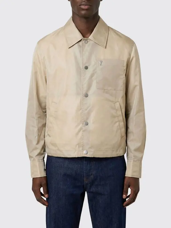 AMI Paris Nylon Shirt Jacket - Beige
