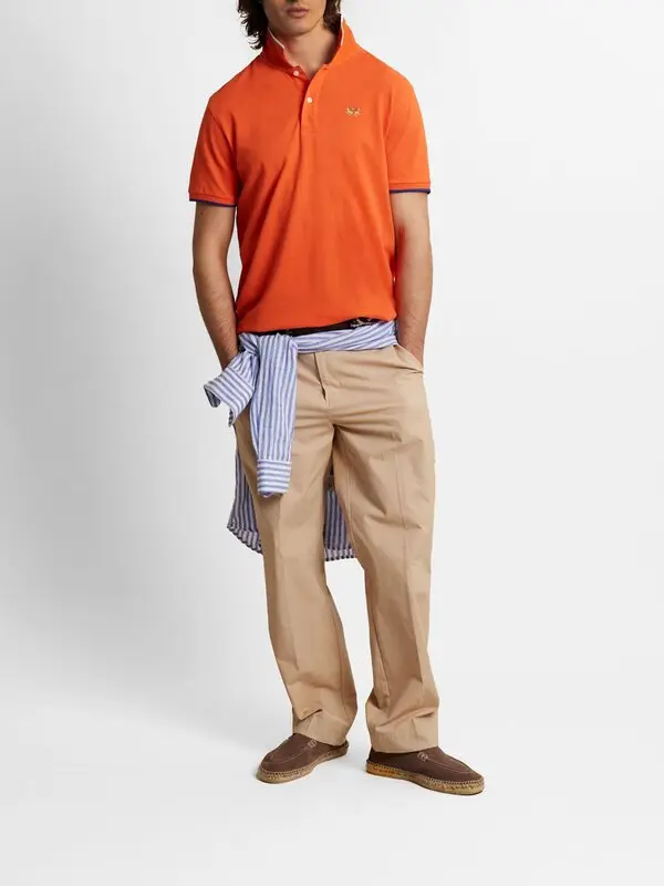 LA MARTINA Cotton Polo Shirt With Logo - Coral
