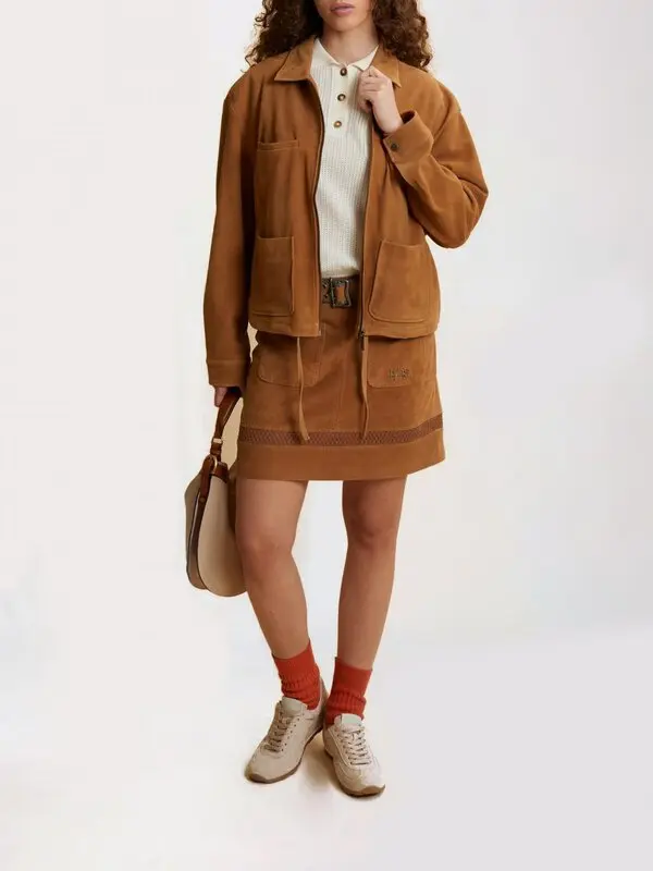 LA MARTINA Suede Leather Zip-up Jacket