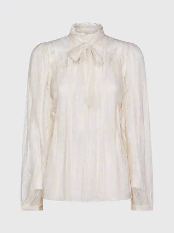 TWINSET Lace Blouse With Sash Neck