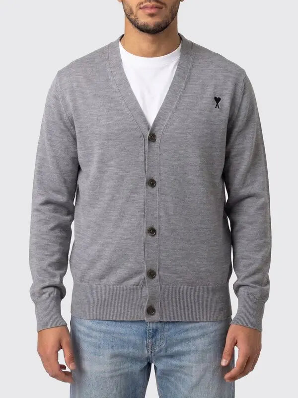 AMI Paris Wool Cardigan - Grey