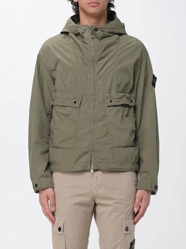 Stone Island Lightweight Hooded Jacket - Green