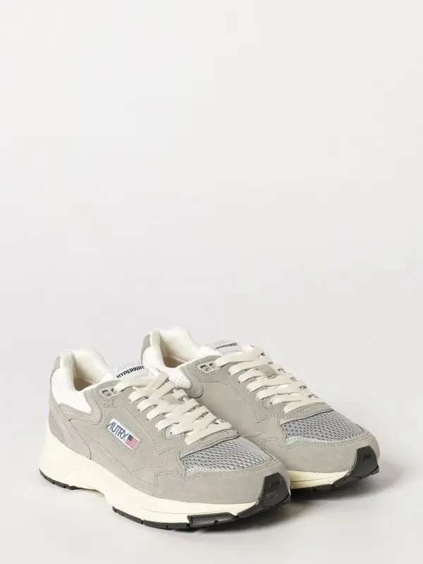 AUTRY Hyperway Bicolour Leather And Mesh Low-top Sneakers - Silver