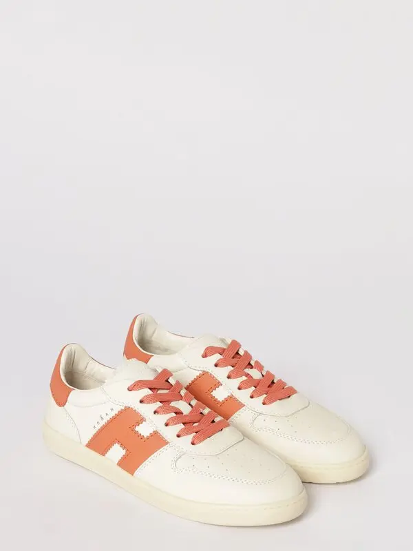 Hogan Calfskin Leather Lace-up Sneakers - Ivory
