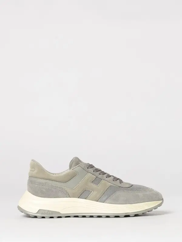 Hogan Hyperlight Mesh And Suede Lace-up Sneakers - Grey