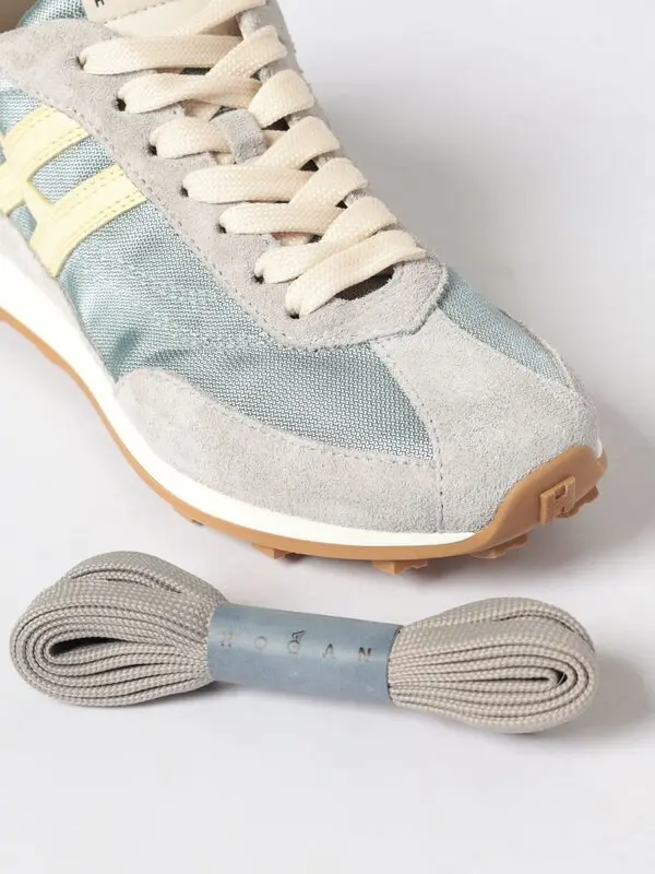 Hogan H699 Sneakers In Mesh And Suede - Gnawed Blue