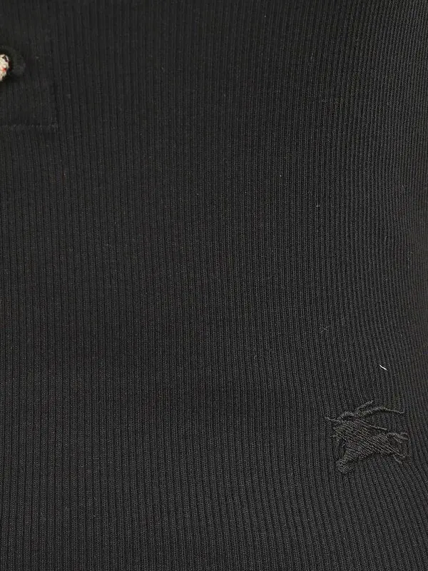 Burberry Square Neck Sleeveless Cotton Top - Black