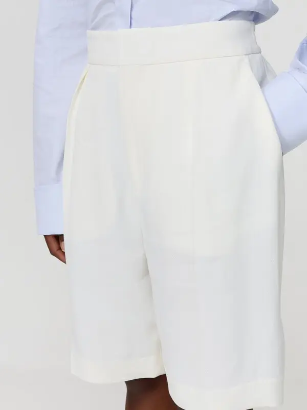 Victoria Beckham Viscose Shorts - Ivory