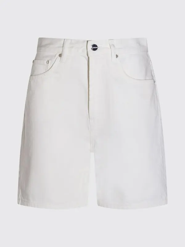 ANINE BING Solid Denim High-waisted Regular Fit Shorts