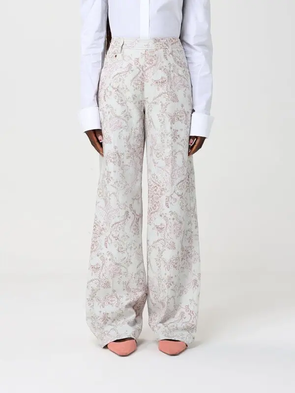 FORTE_FORTE Printed Wide-leg Trousers - Pink