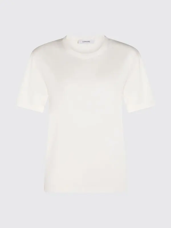 LEMAIRE Black Cotton T-shirt - Cream