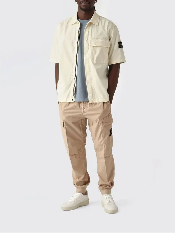 Stone Island Stretch Cotton Shirt - Ivory