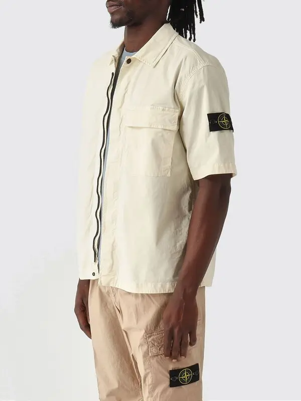 Stone Island Stretch Cotton Shirt - Ivory