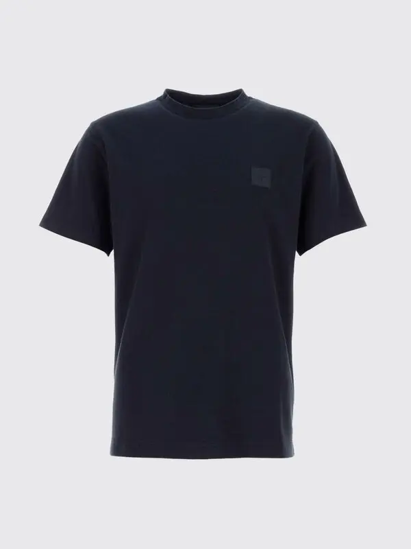 Stone Island Crewneck Cotton T-shirt With Compass Logo Patch On The Chest - Navy