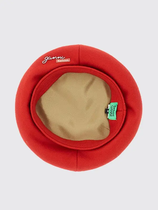 BARBOUR X GANNI Wool Felt Beret - Red