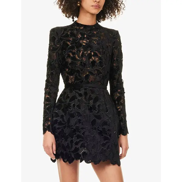 nadine velvet mini dress For Love & Lemons Nadine Black Velvet Bustier Mini Dress Size L M NWT $290