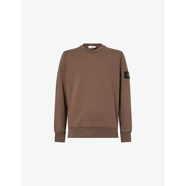 Stone Island Crew-neck Cotton-jersey Sweatshirt - Umber