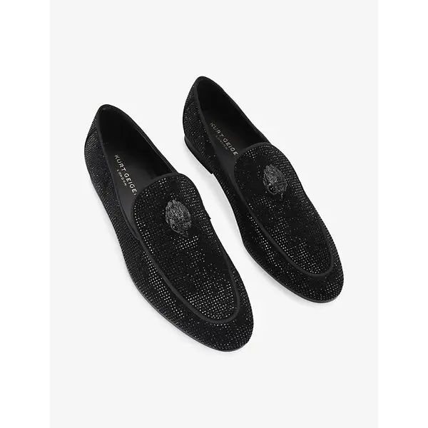 Kurt Geiger Hugh 2 Embellished Velvet Loafers