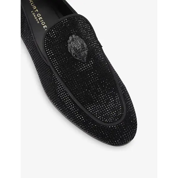 Kurt Geiger Hugh 2 Embellished Velvet Loafers