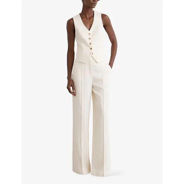 REISS Woven Waistcoat With Button Fastening