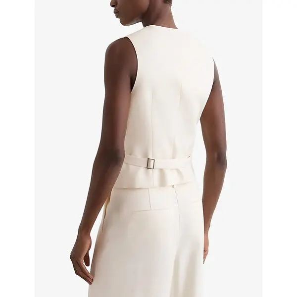 REISS Woven Waistcoat With Button Fastening