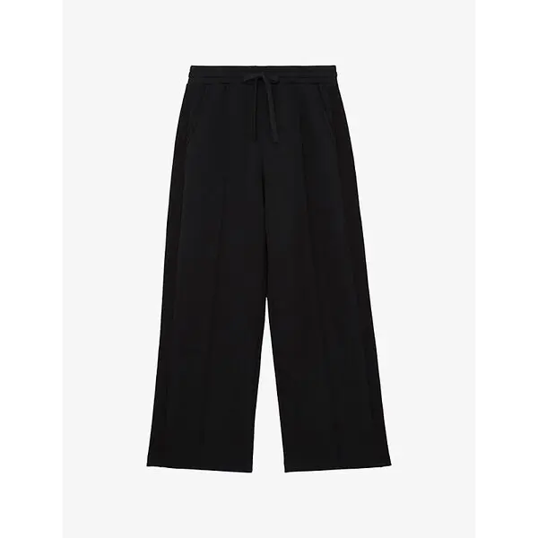 REISS Side-stripe Stretch-jersey Jogging Bottoms - Black