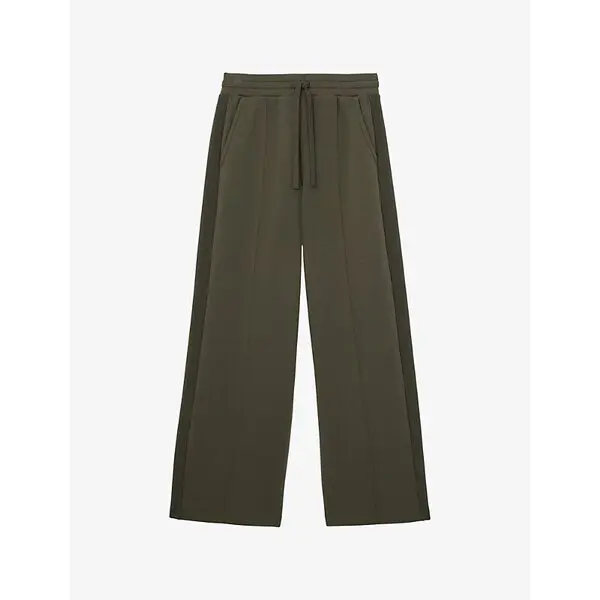 REISS Side-stripe Stretch-jersey Jogging Bottoms - Khaki Green