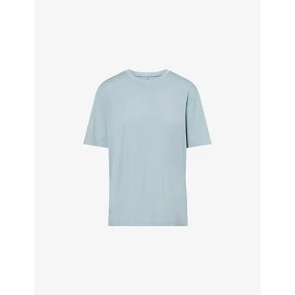 Rag & Bone Classic Logo-embroidered Jersey T-shirt - Sea