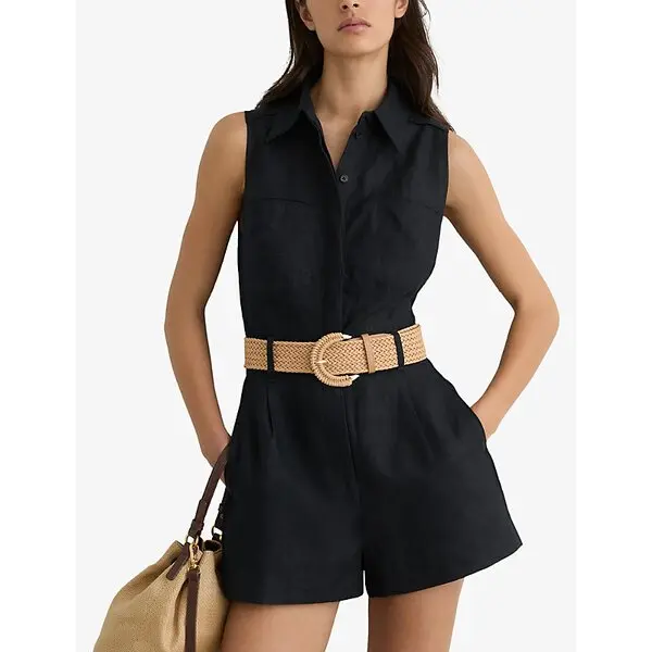 REISS Taylor Playsuit - Navy