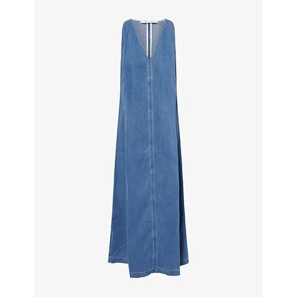 SAMSOE SAMSOE Saskylar Sleeveless Denim Midi Dress - Medium Denim Blue