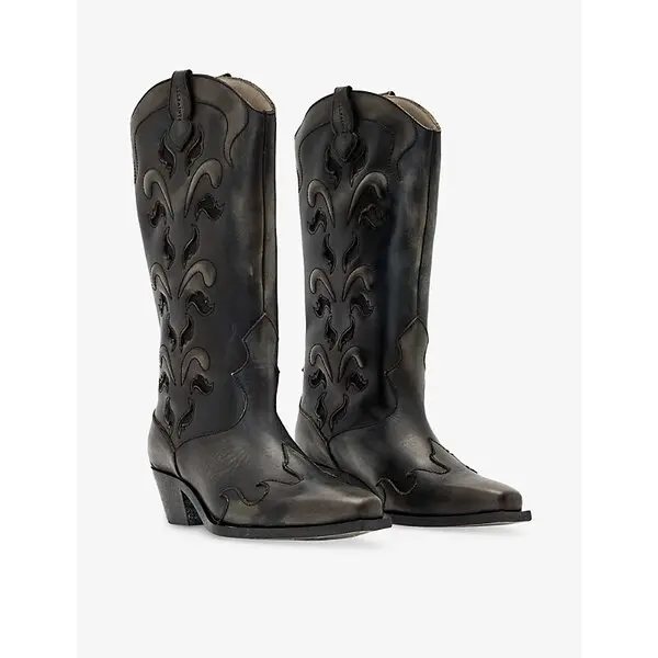 ALLSAINTS Dolly Western Heeled Leather Boots
