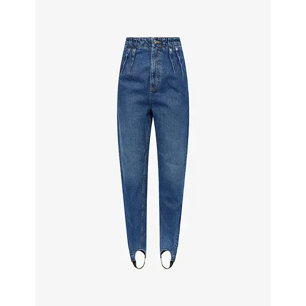 MUGLER Slim-leg Stirrup Denim Jeans - Blue Rinse