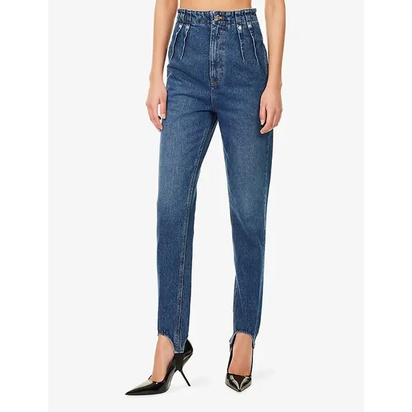MUGLER Slim-leg Stirrup Denim Jeans - Blue Rinse