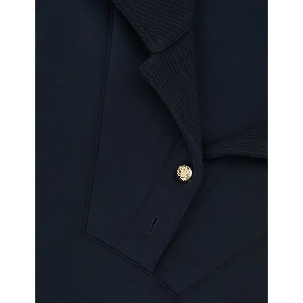 REISS Button-neck Relaxed-fit Sweatshirt - Navy