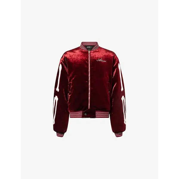 Amiri Bones Velvet Bomber Jacket
