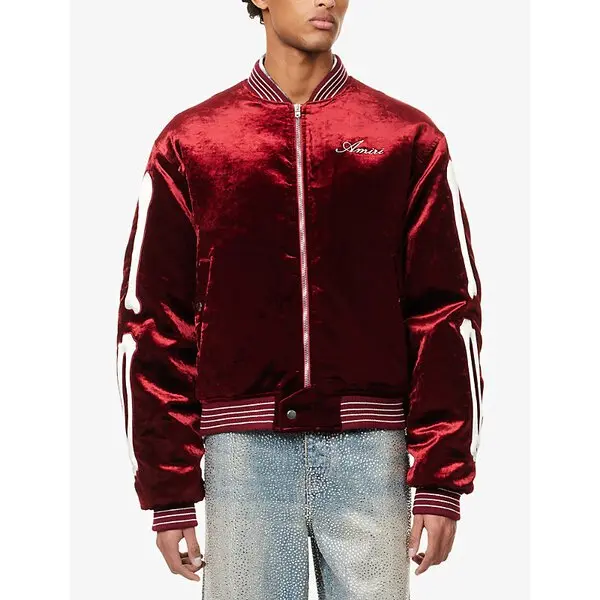 Amiri Bones Velvet Bomber Jacket
