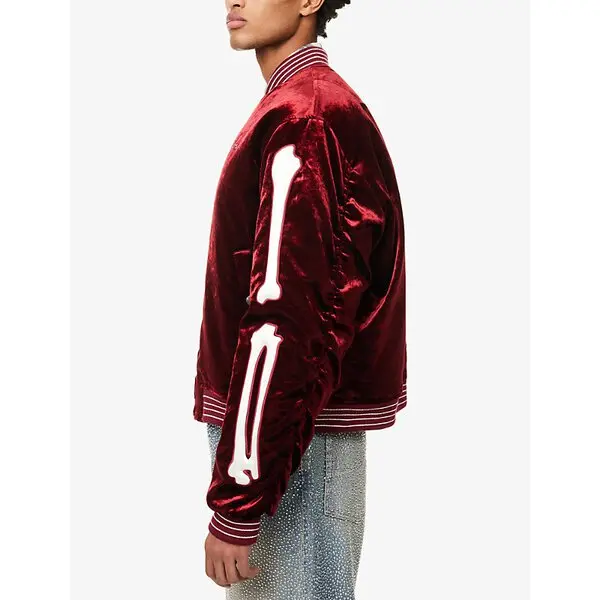 Amiri Bones Velvet Bomber Jacket