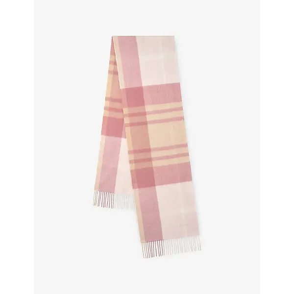Mulberry Small Check Merino-wool Scarf - Pink Scrumpy-crumpet
