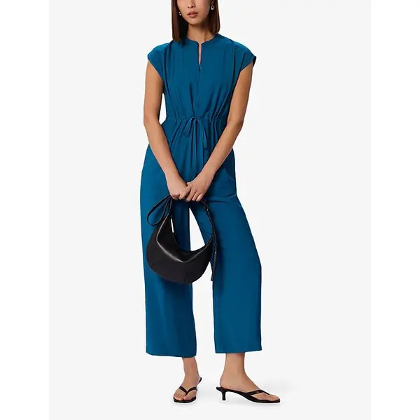 Whistles Relaxed-fit Woven Jumpsuit With Drawstring Waist