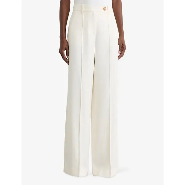 REISS Wide-leg Mid-rise Woven Trousers
