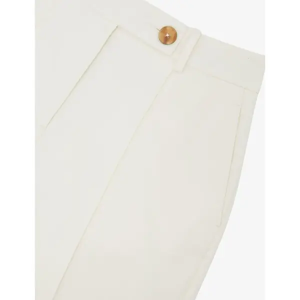 REISS Wide-leg Mid-rise Woven Trousers