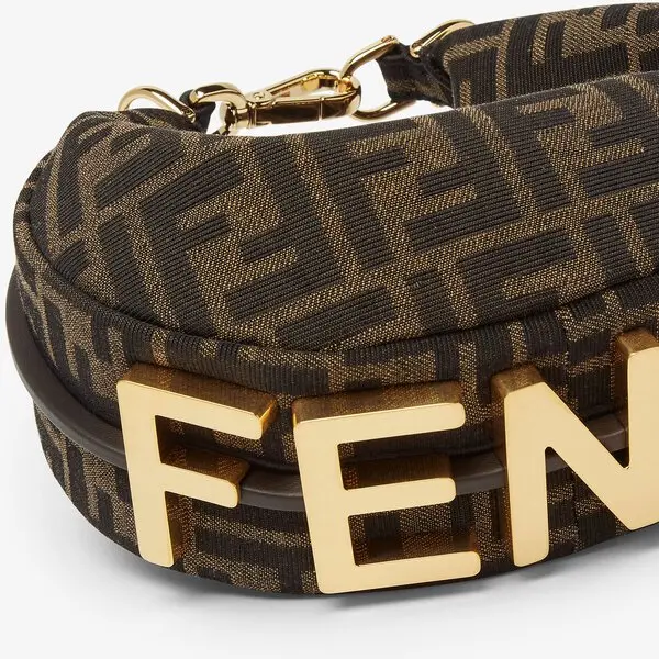 Fendi Graphy Mini Hobo Bag - Brown