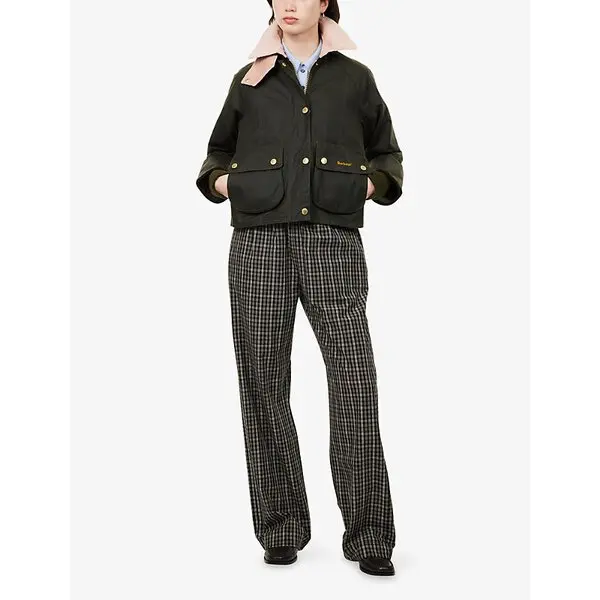 Barbour Beadnell Cropped Waxed-cotton Jacket
