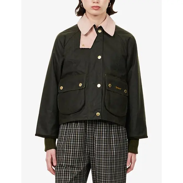 Barbour Beadnell Cropped Waxed-cotton Jacket