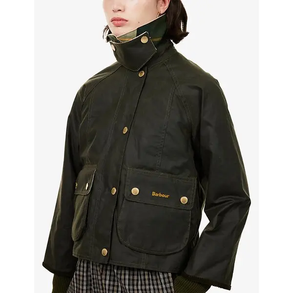 Barbour Beadnell Cropped Waxed-cotton Jacket