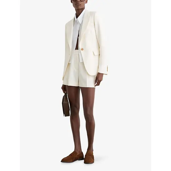 REISS Tailored Woven Pleated Shorts