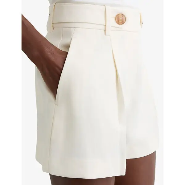 REISS Tailored Woven Pleated Shorts