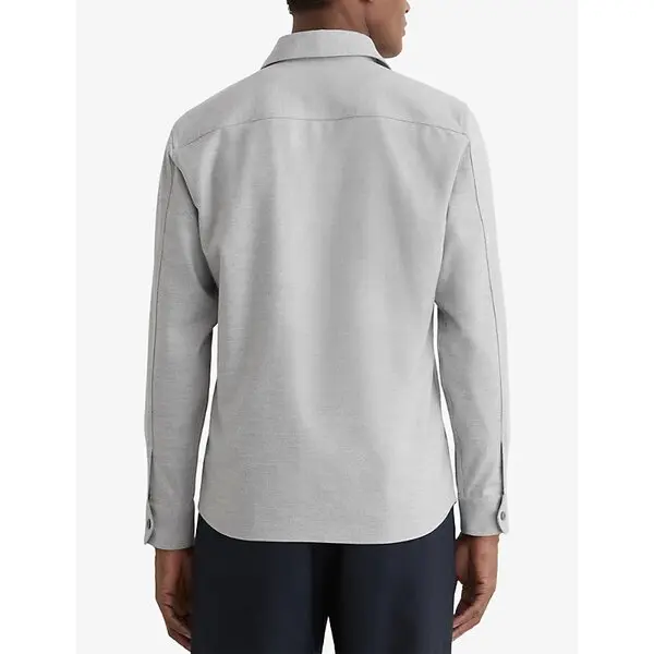 REISS Chamber Double-pocket Brushed Stretch-woven Overshirt