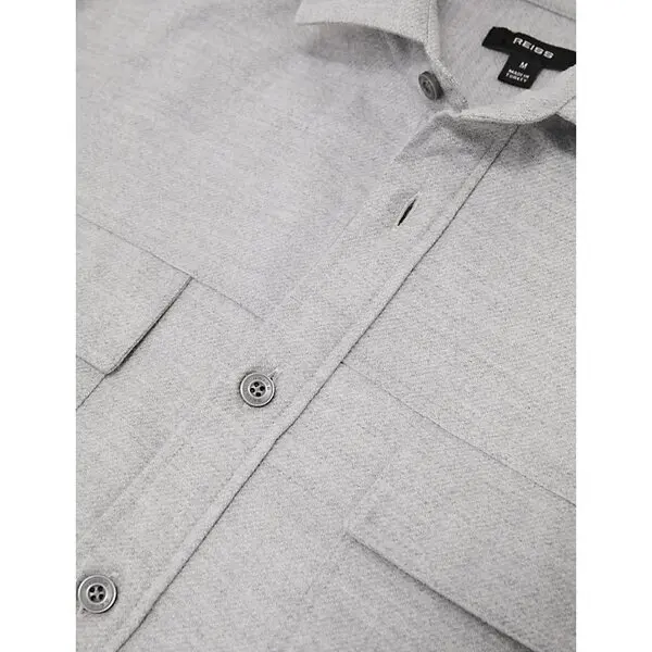 REISS Chamber Double-pocket Brushed Stretch-woven Overshirt