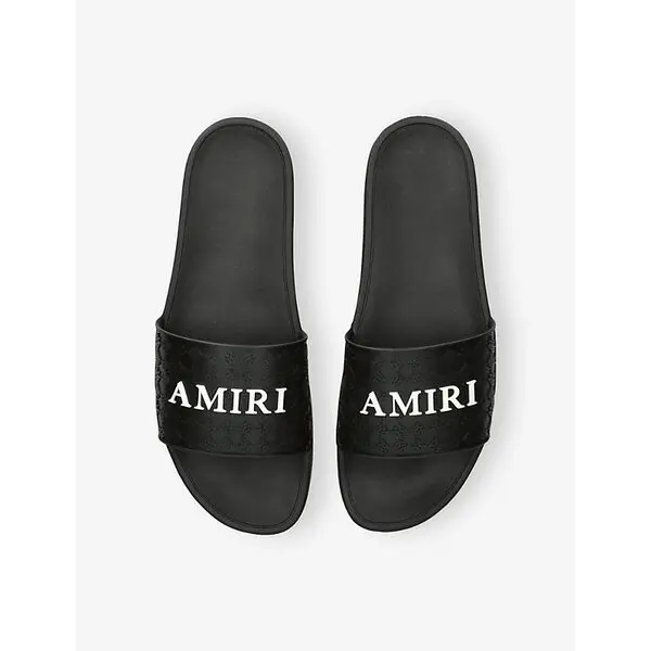 Amiri Logo Rubber Slides - Black